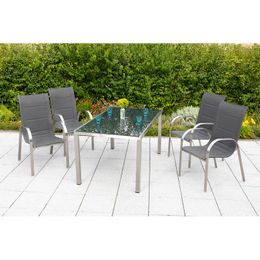 Merxx Garten-Essgruppe »Lucca« grau + Obermaterial: 100% Polyester. Füllung: 100% Polyester