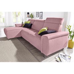 Sit & More SIT&MORE Ecksofa »Township L-Form« wahlweise mit elektrischer Wallfree-Funktion altrosa