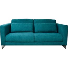 LEONIQUE 2-Sitzer &raquo;New York&laquo; Petrolblaues 2-Sitzer Sofa, Edelstahlgestell, 175x84x96, Sitzh&ouml;he 44cm petrol