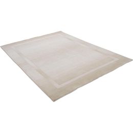 Theko Wollteppich &raquo;Elegance&laquo; rechteckig 14 mm H&ouml;he Handweb Teppich, reine Wolle, mit Bord&uuml;re, handgewebt beige Obermaterial: 100% Wolle B : 70 cm...