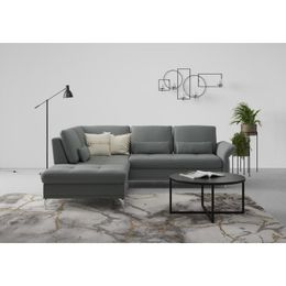 Inosign Ecksofa &raquo;Palm Beach L-Form&laquo; Federkern, mit Sitztiefenverstellung, wahlweise mit Bettfunktion grau 100%Polyester
