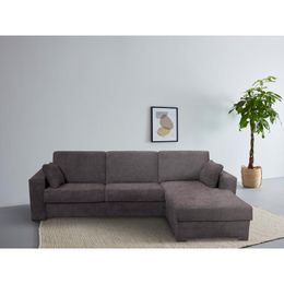 Home Affaire Ecksofa »Roma "M" Matratzenhöhe 14 cm, Dauerschlaffunktion, mit Unterfederung, « Liegemaße ca 143x198 cm, L-Form schwarz