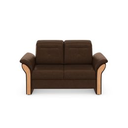 Home Affaire 2-Sitzer &raquo;Dangast&laquo; Kopfteilverstellung, Holz-Chatosen, wahlweise auch im Easy Clean Bezug braun Luxus-Microfaser EUPHORIA 100% Polyester;