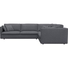FLEXLUX Ecksofa »Lovane, elegant und zeitlos, bequem, L-Form« Weich & anschmiegsam, große Sitztiefe auf Kaltschaum, Dekokissen inkl. Navy Blue