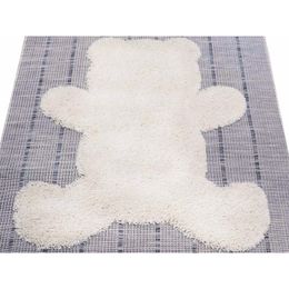 PRIMAFLOR-IDEEN IN TEXTIL Kinderteppich »NAVAJO - Teddy Bear« rechteckig 35 mm Höhe Hoch-Tief-Effekt, Motiv Bär, Kinderzimmer wollweiß...