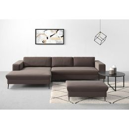 DOMO collection Ecksofa »Modica, zeitlos und elegant, L-Form« moderne Optik mit extrabreiter Recamiere, auch in Cord taupe