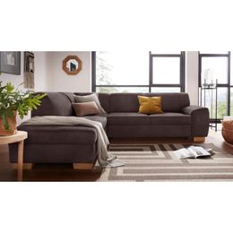 DOMO collection Ecksofa »Incanto kubische Formensprache, komfortabel, L-Form« wahlweise mit Bettfunktion espresso