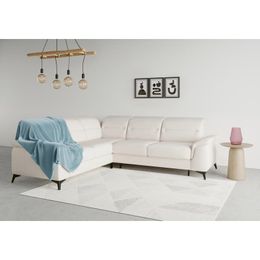 Sit & More sit&more Ecksofa &raquo;Sinatra L-Form&laquo; optinal mit Kopfteilverstellung und Armteilfunktion, Metallf&uuml;&szlig;e beige 100% Polyester