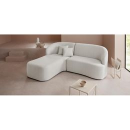 LeGer Home by Lena Gercke Ecksofa &raquo;Dilara L-Form&laquo; gerundete R&uuml;ckenlehne und Front, in 3 Bezugsqualit&auml;ten beige Struktur fein 100% Polyester);Samtoptik
