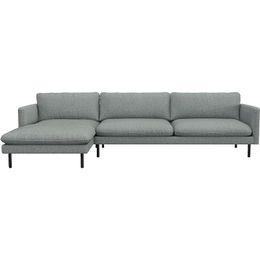 FLEXLUX Ecksofa »Bolzano, elegant und bequem, L-Form« Sitzaufbau mit Kaltschaum & Stahl-Wellen, loose Sitz -& Rückenkissen Sky Blue