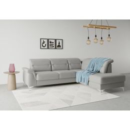 Sit & More SIT&MORE Ecksofa »Sinatra L-Form« mit Ottomane, optional mit Kopfteilverstellung und Armteilfunktion grau