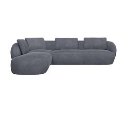 FLEXLUX Ecksofa »Torino, rund, L-Form, Sofa-Ecke mit Ottomane« Modernes, organisches Sofa-Design, Kaltschaum, Wellenunterfederung Soft Grey