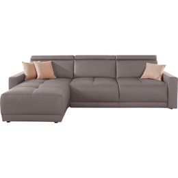 DOMO collection Ecksofa »Ava mit moderner Sitzheftung & toller Doppelnaht, komfortabel, L-Form« mit Recamiere, inkl. Federkern, wahlweise mit...
