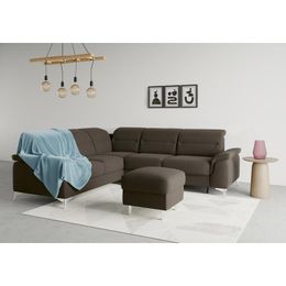 Sit & More SIT&MORE Ecksofa »Sinatra L-Form« optional mit Kopfteilverstellung und Armteilfunktion espresso