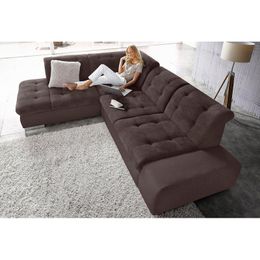Sit & More SIT&MORE Ecksofa »Pale L-Form« inklusive Kopfteilverstellung, wahlweise mit Bettfunktion braun