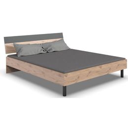 wimex Futonbett »Budapest« Inklusive zweifarbiges Kopfteil, Liegefläche 180x200cm viking oak/ graphit + viking oak/ graphit + schwarz