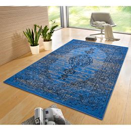 Hanse Home Teppich &raquo;Meridional&laquo; rechteckig 9 mm H&ouml;he Orientalisch, Orient, Kurzflor, Wohnzimmer, Schlafzimmer, Vintage jeansblau Oberfl&auml;che: 100%...