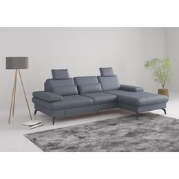 Sit & More SIT&MORE Ecksofa »Morris L-Form, inkl. Sitztiefenverstellung« wahlweise mit Armteilverstellung, Bettfunktion & Bettkasten greyblue