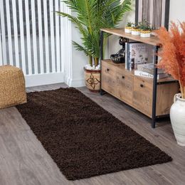 LIVABLISS Hochflor-Teppich &raquo;BORACAY&laquo; rechteckig 37 mm H&ouml;he Flauschig, Langflor, Weich, Wohnzimmer Flurteppich, Grau dunkelbraun Obermaterial: 100%...