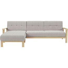 Sit & More sit&more Ecksofa &raquo;Billund L-Form&laquo; Armlehnen aus Buchenholz in natur, verschiedene Bez&uuml;ge und Farben beige 100% Polyester