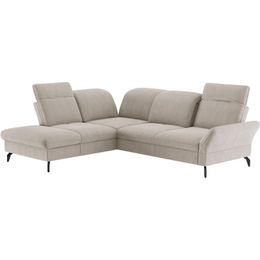 Sit & More SIT&MORE Ecksofa &raquo;Leandro L-Form&laquo; Wahlweise mit Bett-, Kopfteil - und Armlehnfunktion, sowie Stauraum creme