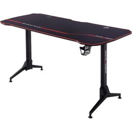 MCA furniture Gamingtisch »Gaming Tisch« schwarz + schwarz + Carbon Look