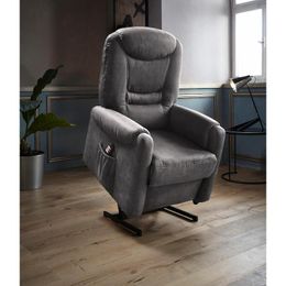 Sit & More sit&more TV-Sessel &raquo;Morten&laquo; in Gr&ouml;&szlig;e M, wahlweise mit Motor und Aufstehhilfe grau Luxus-Kunstleder;NaturLEDER (echtes Rindsleder);Luxus-Microfaser (