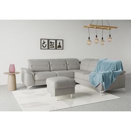 Sit & More SIT&MORE Ecksofa »Sinatra L-Form« optional mit Kopfteilverstellung und Armteilfunktion grau