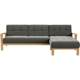 Sit & More sit&more Ecksofa &raquo;Billund L-Form&laquo; Armlehnen aus eichefarbigem Buchenholz, verschiedene Bez&uuml;ge und Farben braun 95% Polyester 5% Polyamid