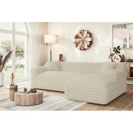 Home Affaire Ecksofa »LILLIANA Designsofa, L-Form mit Recamiere rechts/links bestellbar« L-Form mit Wellenunterfederung, Maße B/T/H: 256/160/76 cm...