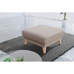 Sit & More SIT&MORE Polsterhocker »Lavida« Mit elegantem Holzrahmen taupe
