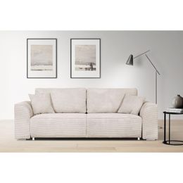 Inosign 3-Sitzer »BEATRICE auch als Schlafsofa mit Bettkasten, B/T/H 250/107/92 cm« wahlweise mit Bettfunktion, incl. 2 Zierkissen, Wellenfederung...