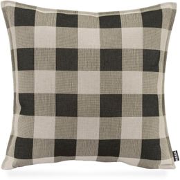 HOCK H.O.C.K. Dekokissen &raquo;Garny&laquo; schwarz-beige + kariert Obermaterial: 100% Polyacryl. F&uuml;llung: 100% Polyester B/L: 50 cm x 50 cm