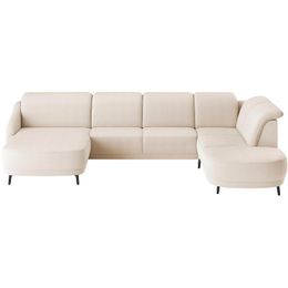 Sit & More sit&more Wohnlandschaft &raquo;Blues U-Form&laquo; inkl. Kopfteilverstellung, wahlweise mit Klapptisch und USB beige 100% Polyester