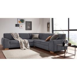 DOMO collection Ecksofa &raquo;Incanto kubische Formensprache, komfortabel, flache Armlehnen, L-Form&laquo; wahlweise mit Bettfunktion grau