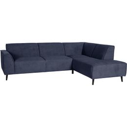 DOMO collection Ecksofa »Amora, bequem und zeitlos, L-Form« mit Federkern für mehr Sitzkomfort dunkelblau