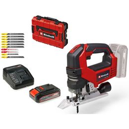 Einhell Akku-Stichs&auml;ge &raquo;TP-JS 18/135 Set&laquo; mit Akku 18V/2, 5Ah und Ladeger&auml;t rot/schwarz Zuschaltbarer Pendelhub f&uuml;r schnelle Schnitte