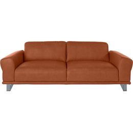 W.Schillig 2,5-Sitzer &raquo;montanaa&laquo; mit Metallkufen in Silber matt, Breite 232 cm braun