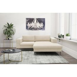 DOMO collection Ecksofa &raquo;Modica kompakt und elegant, Breite 244, L-Form&laquo; moderne Optik mit extrabreiter Recamiere, auch in Cord beige 100% Polyester