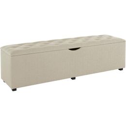 Places of Style Hockerbank »Knobbed« Hockerbank mit Stauraum, Breite 120 cm und 160 cm beige