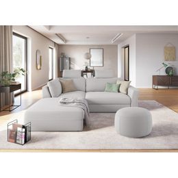Sit & More SIT&MORE Ecksofa »Cadabra L-Form« Breite 243 cm, inklusive Sitztiefenverstellung silber