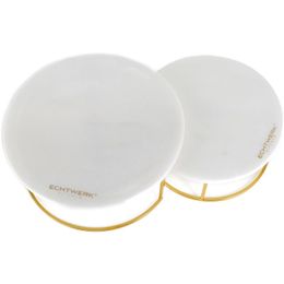 ECHTWERK Etagere &raquo;Marmor Etagere&laquo; f&uuml;r Obst, K&auml;se und Dessert mit 2 Ebenen, &Oslash; Marmorplatten ca. 17/ 20 cm goldfarben