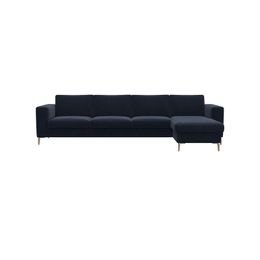 FLEXLUX Ecksofa »Fiore, super Sitzkomfort durch Kaltschaum im Sitz, L-Form« breite Armlehnen, Füße Alu+ Eiche Royal Blue