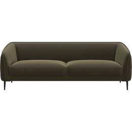FLEXLUX 3-Sitzer &raquo;Belle Designsofa, Couch, bequem durch Kaltschaum im Sitz&laquo; Skandinavisches Design, In hochwertiger Verarbeitung gr&uuml;n 100% Polyester