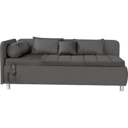 Alina Schlafsofa »Kiana« Liegefläche 90/200 cm oder 100/200 cm, Bettkasten, Zierkissen-Set blaugrau TMD 39
