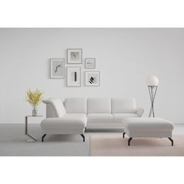 Sit & More SIT&MORE Ecksofa »Fashion L-Form« wahlweise mit Kopfteilverstellung und Vorziehsitz, motorisch silber