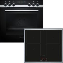 Siemens Elektro-Herd-Set »HE578GBS4« mit Teleskopauszug nachrüstbar cookControl30 Schwarz, Edelstahl activeClean : das automatische...