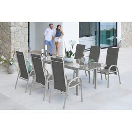 Merxx Garten-Essgruppe »Amalfi Deluxe« grau + Obermaterial: 100% Polyester