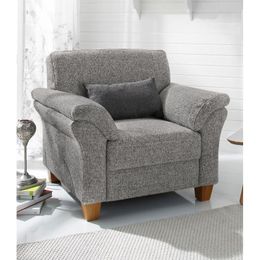 Home Affaire Sessel &raquo;Borkum&laquo; mit Federkern grau Struktur (100% Polyester);Luxus-Microfaser ALTARA NUBUCK (100% Polyester);MELROSE (100% Polyester);
