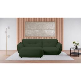 BETYPE Ecksofa »Be Fluffy« Softes Sitzgefühl, moderne Kedernaht, hochwertiger Bezug dark green